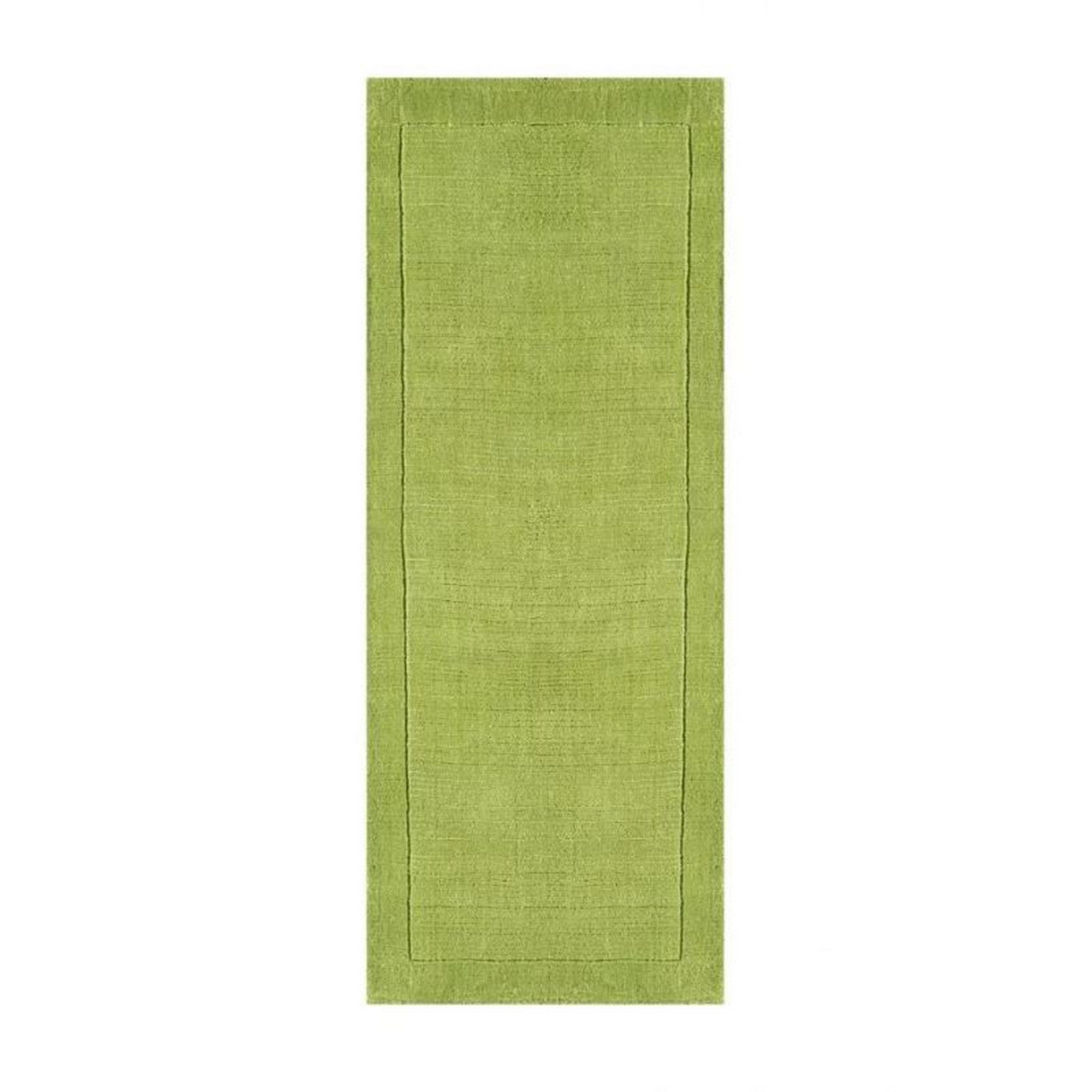 York Plain Wool Hall Runner Rugs in Green – The Rug Seller