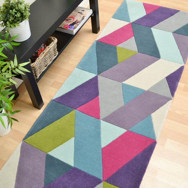 Funk Chevron Hallway Runners in Blue and Green – The Rug Seller