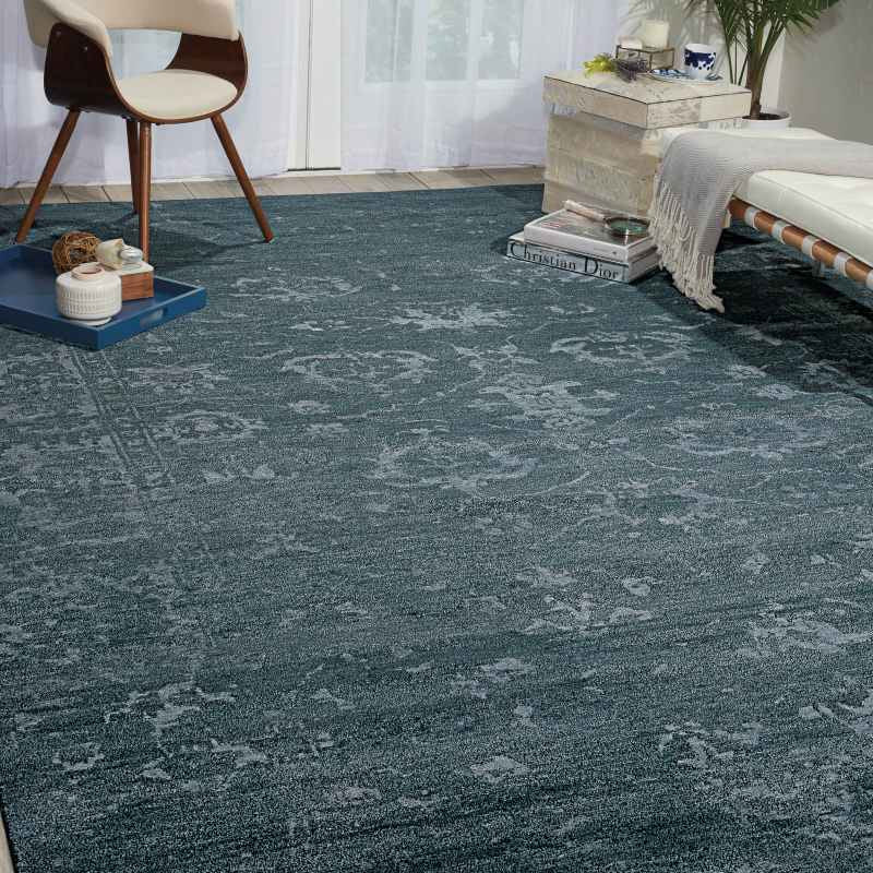 Silk Shadows Rugs SHA15 in Blue Stone – The Rug Seller