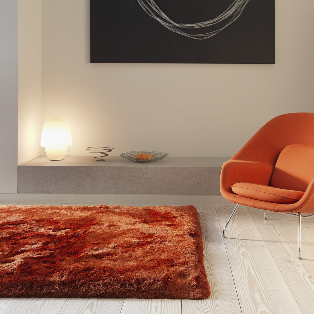Plush Plain Modern Shaggy Rugs in Rust – The Rug Seller