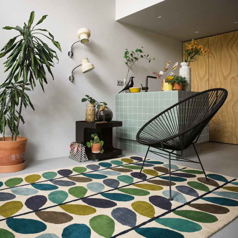 Multi Stem Rugs 59507 in Kingfisher by Orla Kiely – The Rug Seller