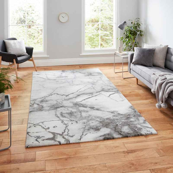 Craft 23270 Marble Effect Rugs in Ivory Silver – The Rug Seller