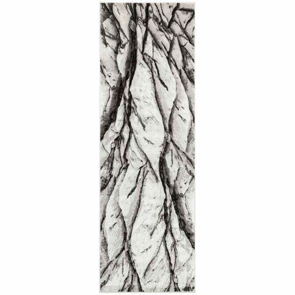 Blaze BLZ04 Abstract Marble Runner Rugs in Silver Grey – The Rug Seller