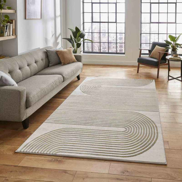 Apollo 2683 Modern Art Deco Geometric Rugs in Grey Gold – The Rug Seller