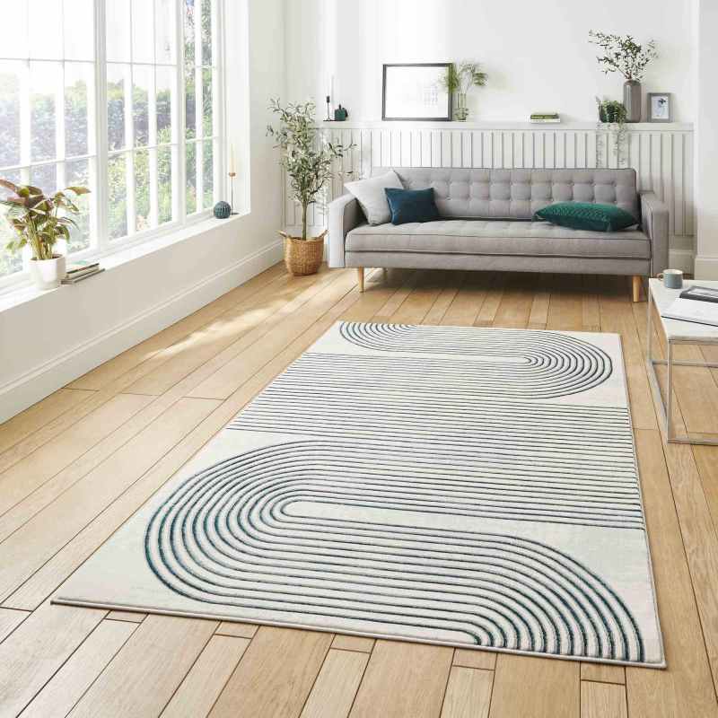 Apollo 2683 Modern Art Deco Geometric Rugs in Grey Green – The Rug Seller