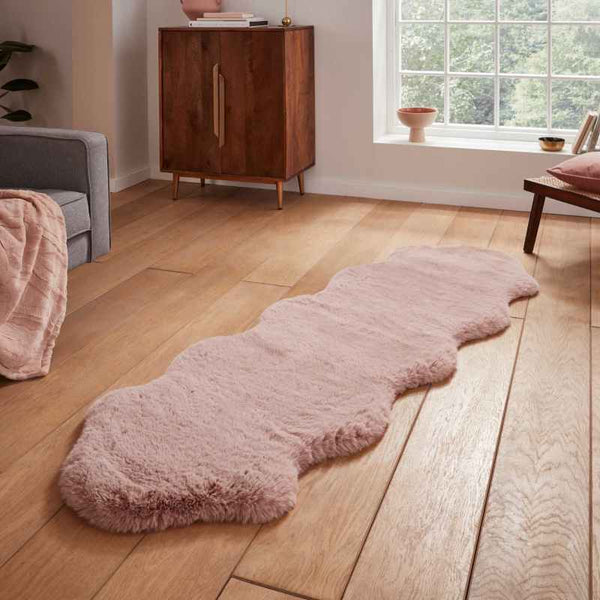 Super Teddy Plain Shaggy Faux Sheepskin Rugs in Rose Pink – The Rug Seller