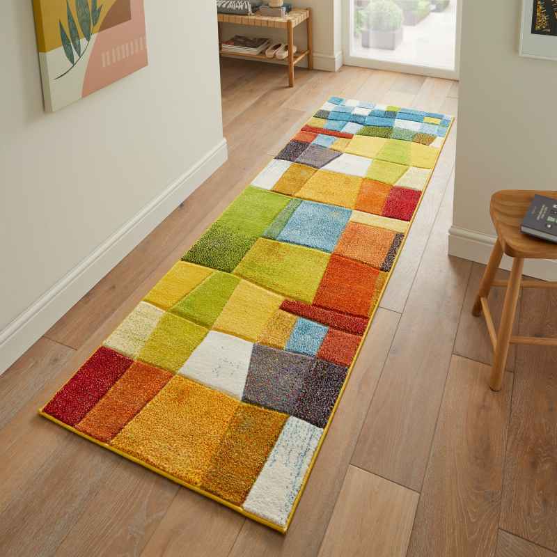 Viva VIV102 Geometric Runner Rug by Concept Looms in Multi – The Rug Seller