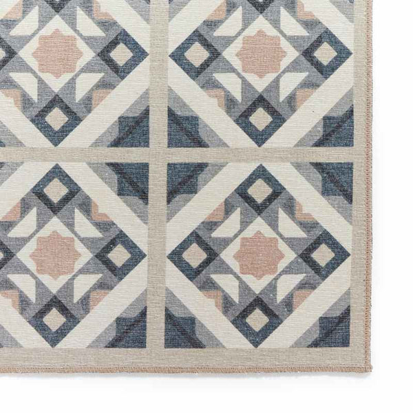Victoria H1187 Modern Geometric Washable Rugs in Grey Orange – The Rug ...