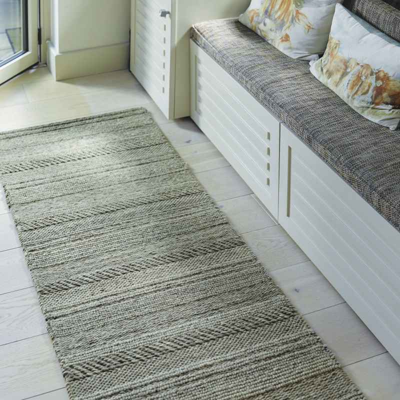 Origins Chunky Knit Wool Hallway Runner Rugs in Natural Grey – The Rug ...