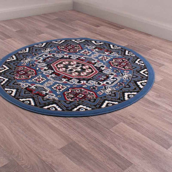 Kayo Circular Rugs in Blue by Rugstyle – The Rug Seller