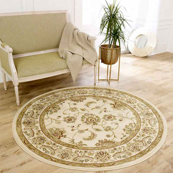 Kendra Traditional Round Circle Rug 233O X in Cream – The Rug Seller