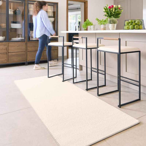 Hug Rug Sense Plain Modern Washable Luxury Runner Rug in Pumice Stone ...
